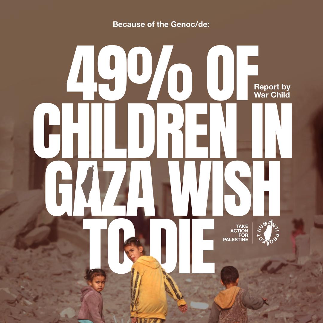 49% of children in Gaza wish to die - Humanti Project